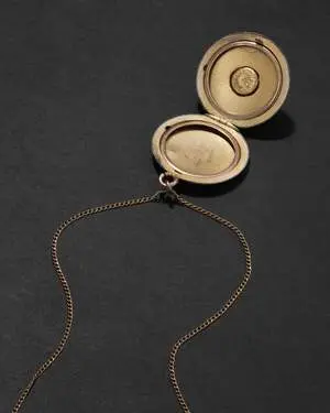 Alexis Bittar Antique 1800s Hand-etched Locket Necklace