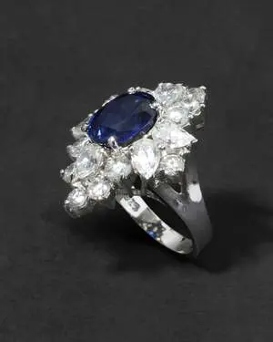 Alexis Bittar Vintage Rhodium Plated Ring - Silver