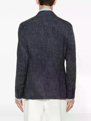 LARDINI Double-breasted Slub-texture Blazer