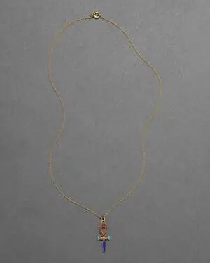 Alexis Bittar Antique 1920s Egyptian Revival Pendant Necklace - Gold