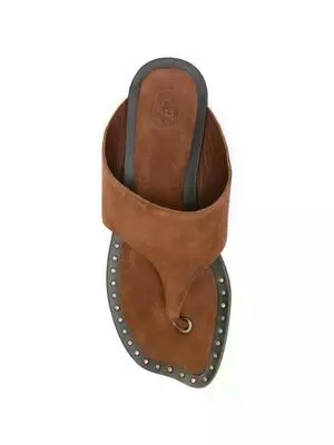 Ash Stud-embellished Thong Sandals - Brown