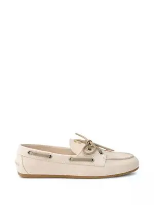 Miu Miu Logo-embroidered Lace-up Loafers