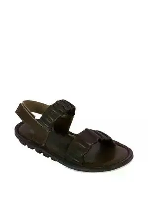 TRIPPEN Pacific Ruched Leather Sandals - Brown