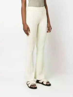 AERON Ribbed-knit Flared Trousers