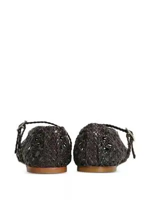 FABIO RUSCONI Francy Woven Leather Ballet Flats