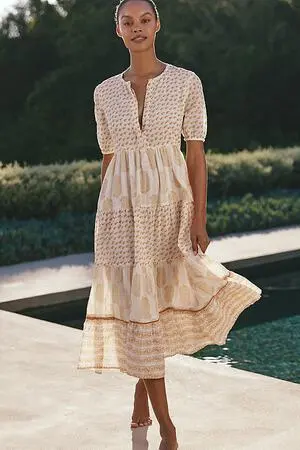 RO'S GARDEN Daphne Midi Dress - Beige