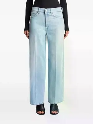 PT TORINO Kendal Pressed-crease Wide-leg Jeans