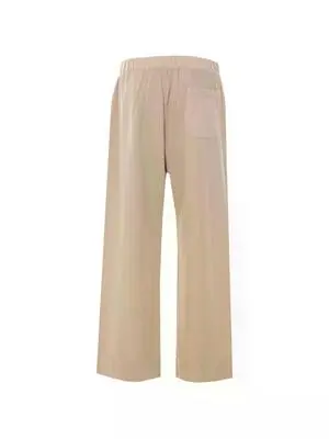TRUE AVENUE Elasticated-waist Wide Leg Trousers - Neutrals