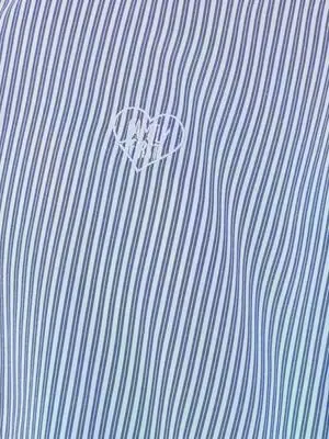 FAMILY FIRST Striped Heart-embroidered Shirt