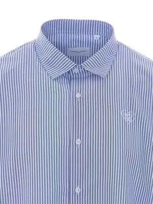 FAMILY FIRST Striped Heart-embroidered Shirt
