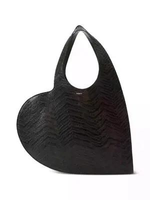 Coperni Heart Woven Tote - Brown