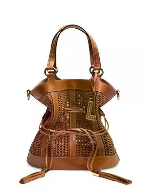 LANCEL Premier Flirt Perforated Bucket Bag - Brown