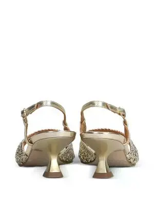 PEDRO MIRALLES Woven Slingback Heeled Sandals