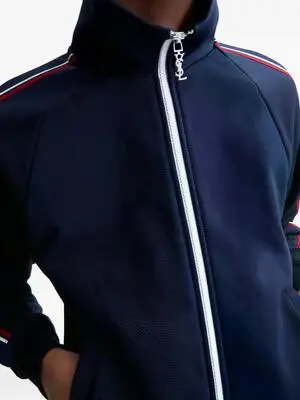 Saint Laurent Side-stripe Zip Sweatshirt - Blue