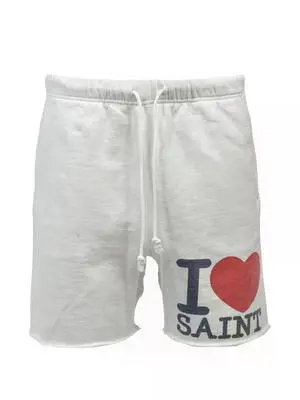 SAINT MXXXXXX Drawstring Jersey Shorts With Raw-cut Hem