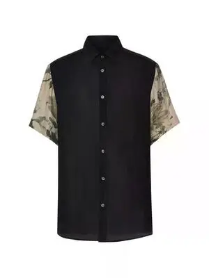 MAISON MARGIELA Floral Sleeve Silk Shirt - Black