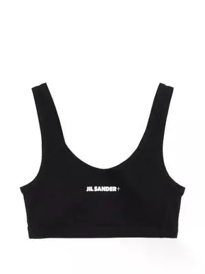 JIL SANDER Logo-print Bikini Top - Black