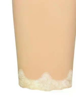 Saint Laurent Lace-detail Midi Skirt - Neutrals