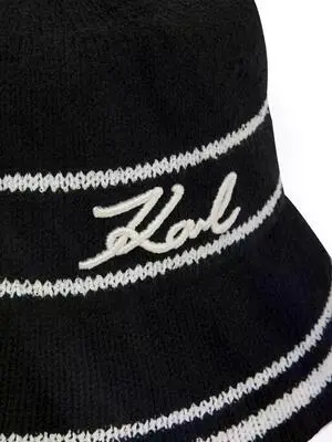 Karl Lagerfeld Signature Knit Bucket Hat