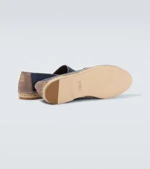 Brunello Cucinelli Suede-trimmed Canvas Espadrilles - Blue