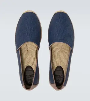 Brunello Cucinelli Suede-trimmed Canvas Espadrilles - Blue