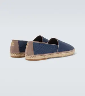 Brunello Cucinelli Suede-trimmed Canvas Espadrilles - Blue