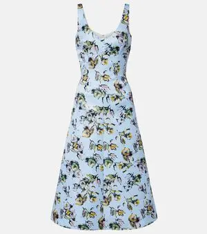 EMILIA WICKSTEAD Abella Floral Print Midi Dress - Blue