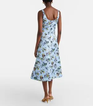 EMILIA WICKSTEAD Abella Floral Print Midi Dress - Blue