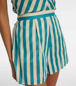 ERES Striped Cotton Voile Shorts - Blue