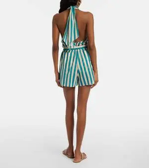 ERES Striped Cotton Voile Shorts - Blue