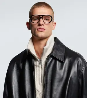 Loewe Logo Aviator Glasses - Black