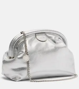 Stella McCartney Falabella Padded Metallic Clutch - Silver