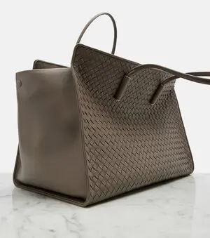 Bottega Veneta Barbara Medium Leather Top-handle Bag - Grey