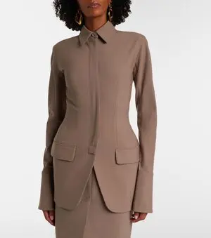 MUGLER Peplum Jacket - Brown