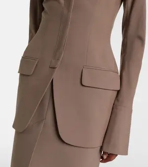 MUGLER Peplum Jacket - Brown