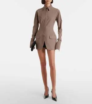MUGLER Peplum Jacket - Brown