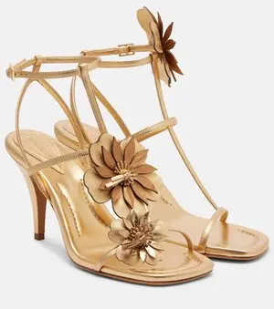 Zimmermann Belara Metallic Leather Sandals - Gold