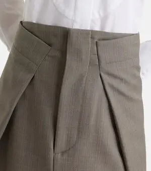Victoria Beckham Asymmetric Virgin Wool Midi Skirt