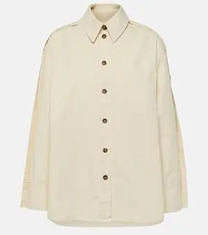 Victoria Beckham Oversized Cotton Shirt - Beige