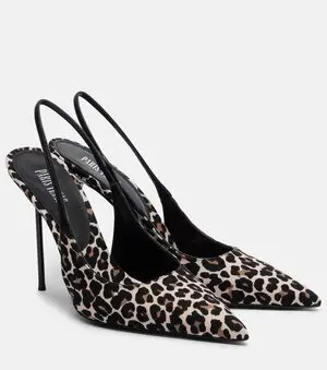 Paris Texas Lidia Leopard-print Slingback Pumps - Brown