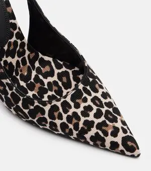 Paris Texas Lidia Leopard-print Slingback Pumps - Brown