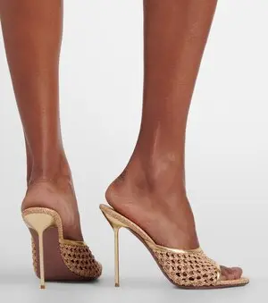 Paris Texas Lidia Leather-trimmed Mules