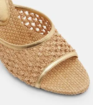 Paris Texas Lidia Leather-trimmed Mules