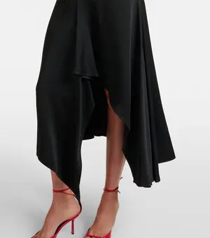 Victoria Beckham Asymmetric Crêpe Satin Midi Dress