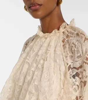 Zimmermann Carousel Ruffled Lace Blouse - White