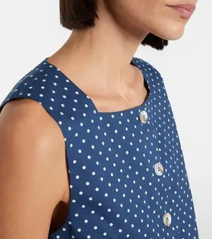 Posse Rio Polka-dot Cropped Top - Blue