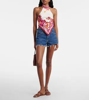 Poupette St Barth Guilia Printed Halterneck Top - Pink