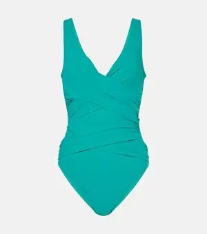 KARLA COLLETTO Draped One Piece Swimsuit - Blue