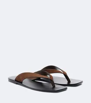 A.emery Kinto Suede Thong Sandals - Brown