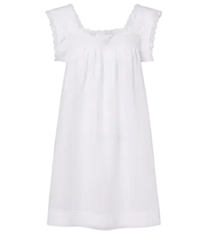 DÔEN Almadia Lace-trimmed Ramie Minidress - White